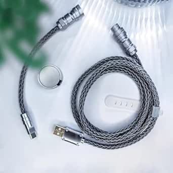 Amazon.com: RIKOLOL USB C-Coil Gaming Keyboard Cable - Silver Plated ...