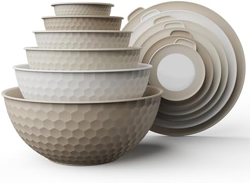 Amazon.com: COOK WITH COLOR Mixing Bowls with Lids - 12 Piece Plastic ...