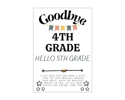 Amazon.com: Goodbye 4th Grade Hello 5th Grade Wish Bracelet, End of ...