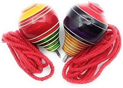 Buy Yamkay Traditional Wooden Spinning Tops Lattoo Bambaram Buguri ...
