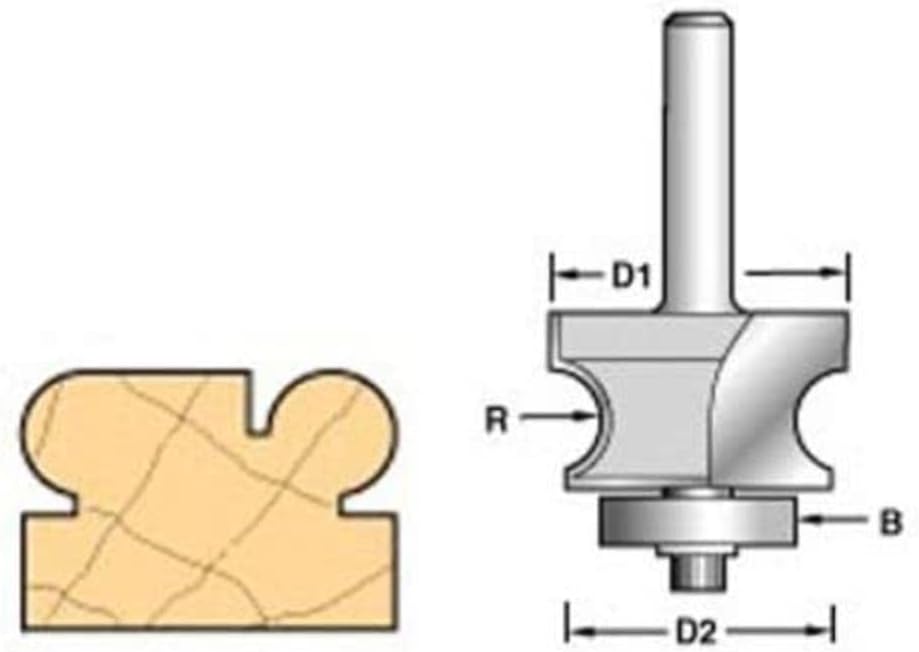 Trend Professional Bearing Guided Corner Bead Router Cutter, 1/2 Inch ...