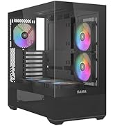 Amazon.com: SAMA PC CASE ATX 4 ARGB Fans Pre-Installed, Type-C Mid ...