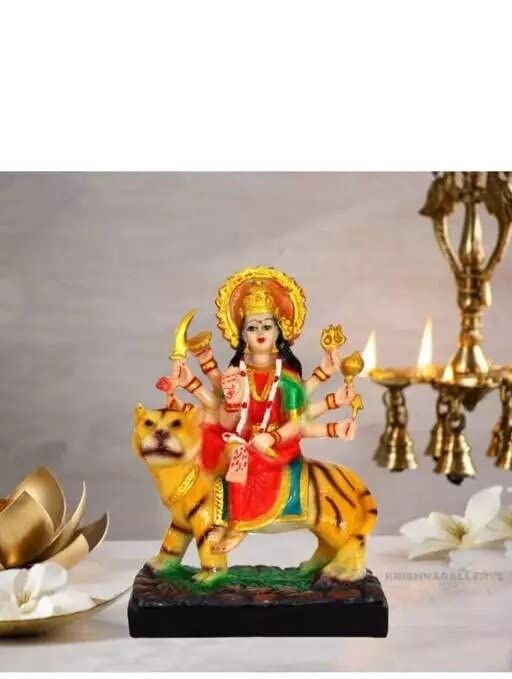 Buy Sherawali Durga MATA Murti Statue Vaishno Devi Idol for Pooja Room ...