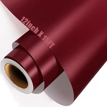 Amazon.com: GIRAFVINYL Maroon Vinyl - 12" x 15ft, Burgundy Vinyl for ...
