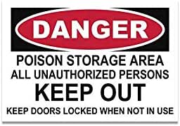 Amazon.com: BuildASign Danger Poison Storage Area, All Unauthorized ...