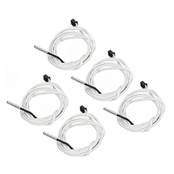Temperature Sensor Probe, Thermistor Temp Sensors 5 Pcs 100K Stainless ...