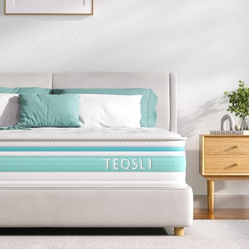 Amazon.com: TeQsli Twin Mattress 10 inch Hybrid Mattress Foam with Innerspring Mattress in a Box ...