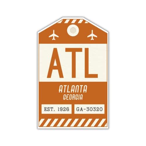 Amazon.com: ATL Atlanta Georgia Luggage Tag Sticker/Airport Code ...
