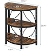 Tribesigns Side Table, Half Circle End Table with Storage Shelf & Metal ...