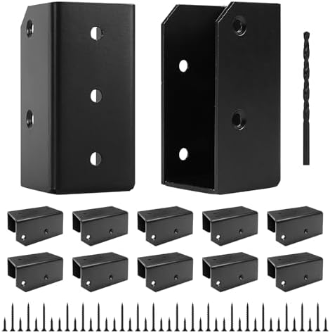 8 Pack 2x4 Black Deck Railing Bracket Connectors, Deck Fence Balusters ...