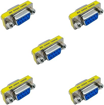 iYueMps 5pcs DB9 Gender Changer D-Sub Serial RS232 9 Pin Female to ...