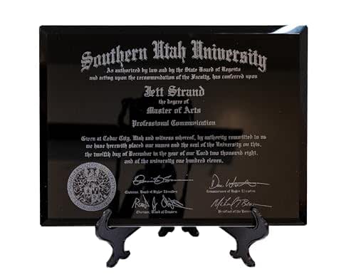 Amazon.com: Handcrafted Diploma Frame Plaque with Custom Engraving 9x12 ...