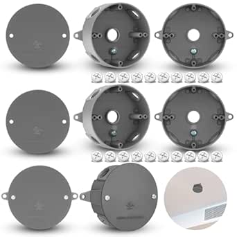 Juexica 4 Set 4'' Old Work Round Electrical Box with Cover Weatherproof ...