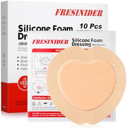 Amazon.com: FRESINIDER Sacral Silicone Foam Dressing 7" x 7", 10 Pack ...