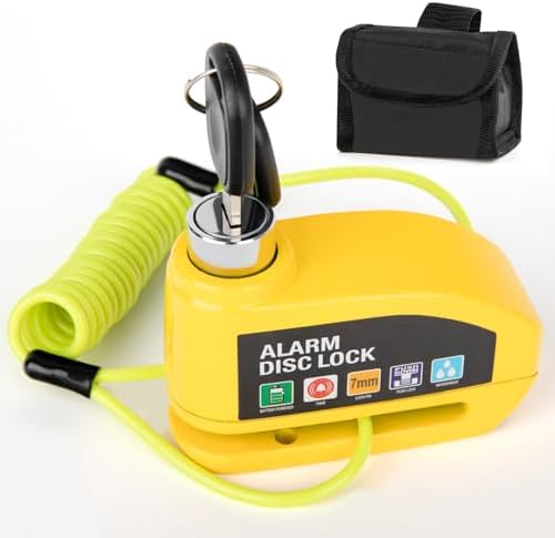 FD-MOTO 110dB Alarm Disc Brake Lock + Free Carry Pouch and 1.5M ...