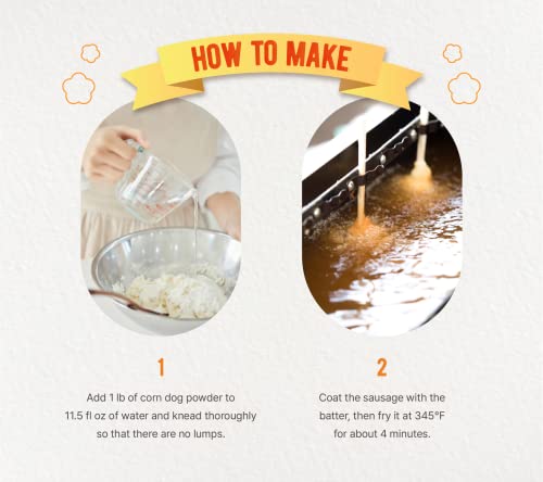 (1 lb Upgrade!) Korean Style Corndog Mix Hot dog Batter Mix for 15~20 ...