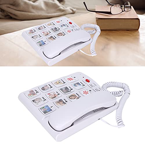 Cuifati Big Button Phone for Seniors, Corded Landline Telephone Picture ...