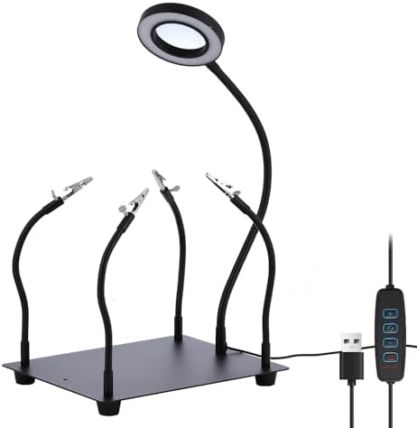 Helping Hands Soldering Station Tool with 6X Magnifying Glass, Dimmable ...