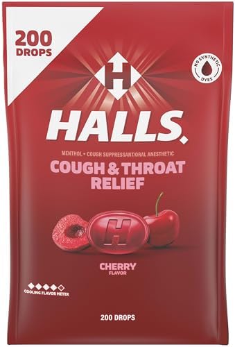Amazon.com: HALLS Cough and Throat Relief Cherry Cough Drops, Bulk Pack ...