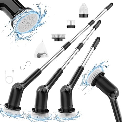 Amazon.com: Electric Spin Scrubber, Shower Scrubber with Extendable 53. ...