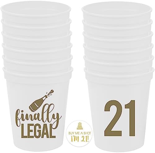 Amazon.com: Hotop 24 Sets 21st Birthday Drink Pouches with Straws 21st ...
