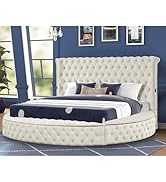Amazon.com: KOYVRY Circle Bed Frame Queen, Luxury Bed Frames with ...