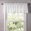 Amazon.com: 2 Pack White Valances for Windows Semi Sheer Kitchen ...