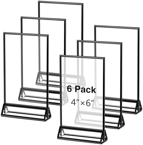 Amazon.com: Zonon 6 Pack 5 x 7 Inch Clear Acrylic Sign Holder with ...