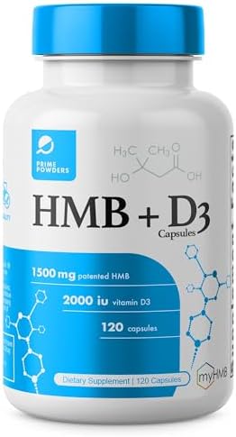 Amazon.com: Prime Powders HMB and Vitamin D3 Supplement, 1,500mg ...