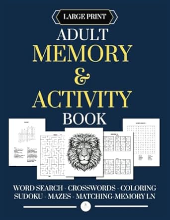 Amazon.com: Adult Memory and Activity Book: Full of crossword puzzles ...