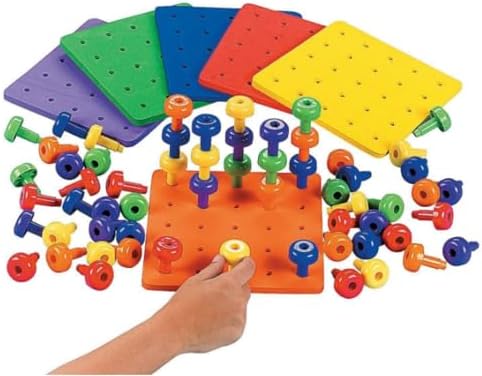 Peg Board Set Toys, Montessori Toys for Toddlers, Preschool Kids with 1 ...