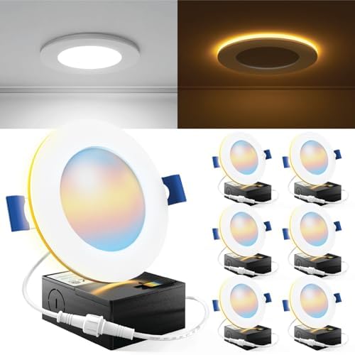 Sunco - Paquete de 6 luces LED empotrables de 4 pulgadas con luz ...