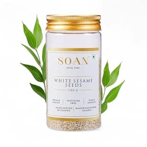 SOAN Organic Whole White Sesame Seeds 100g | White Til | Whole Fresh ...