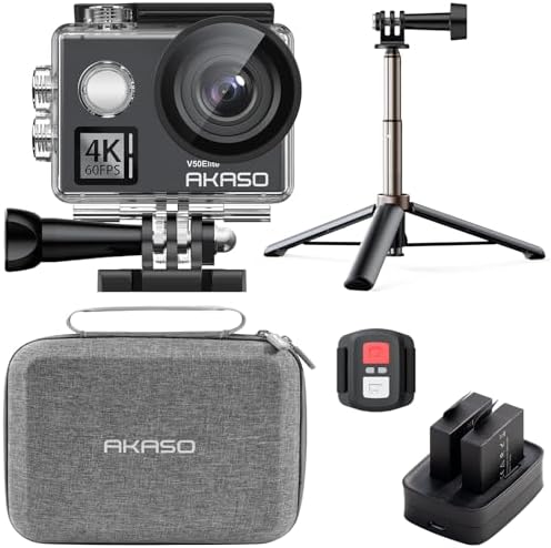 Amazon.com : AKASO V50 Elite Action Cam, 4K60FPS 20MP Underwater Camera ...