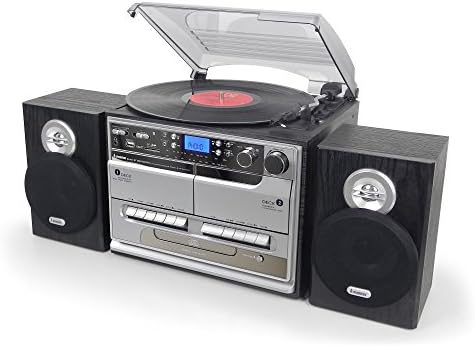 Steepletone BOSTON 5 in 1 Music Centre, Bluetooth Vinyl Record Player ...