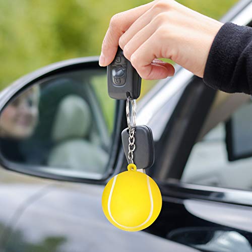 20 Pack Tennis Ball Yellow Keychains for Party Favors, School Carnival ...