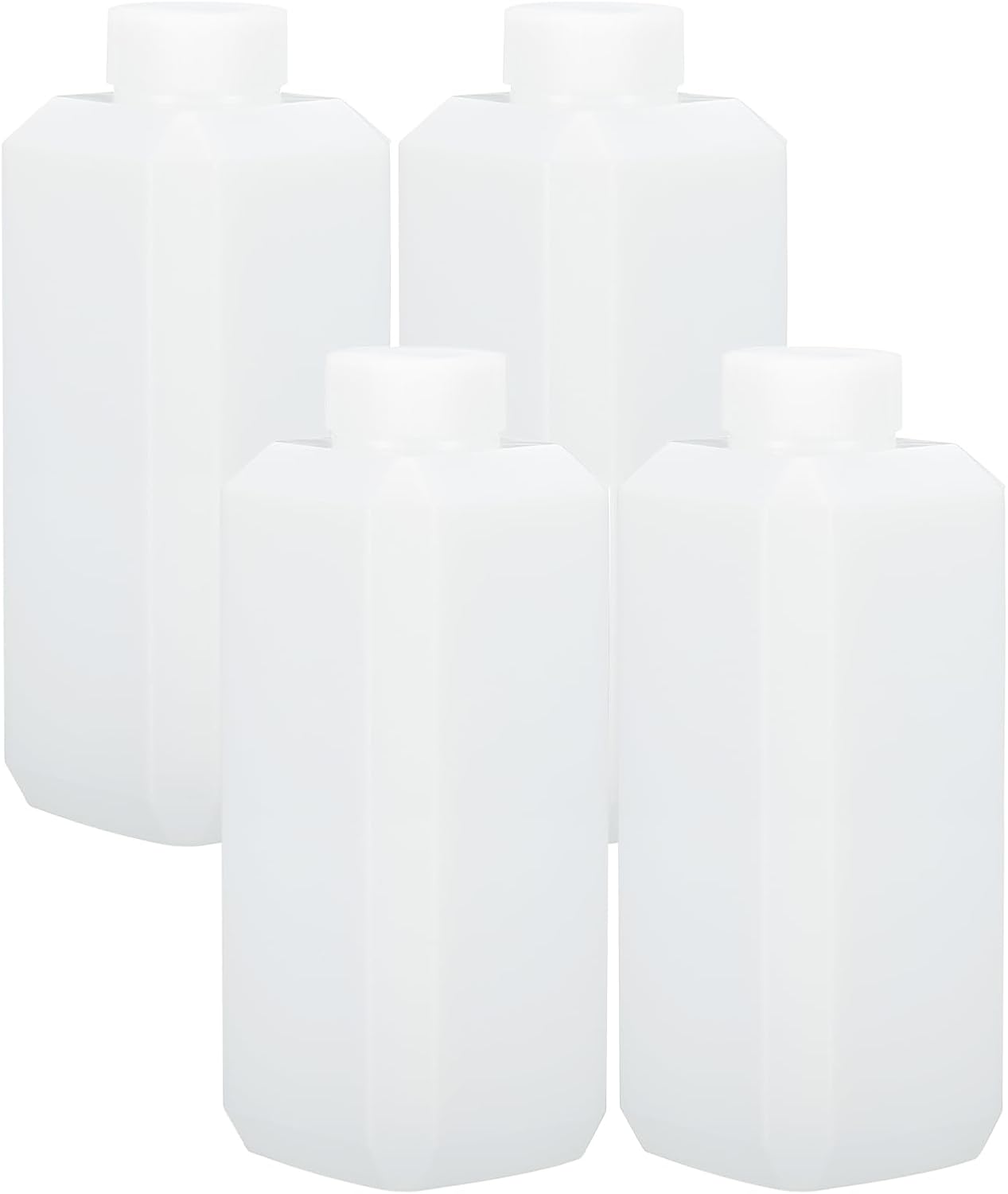 PATIKIL Reagent Bottles, 4 Pcs 500ml HDPE Narrow Mouth Square Sample ...