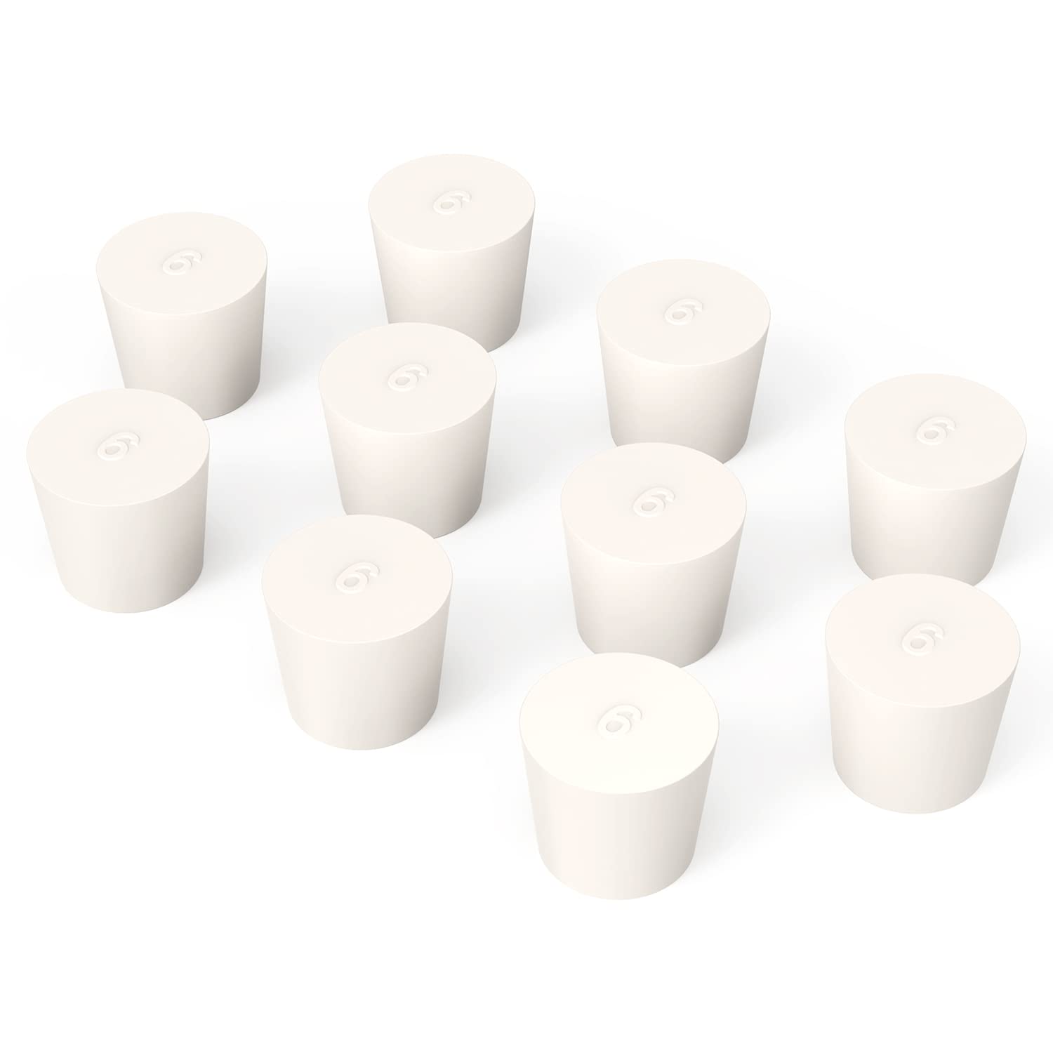 BorinGlass Solid Rubber Stoppers, 10 Pack 6# - 32mm(1.26in) x 26mm(1 ...