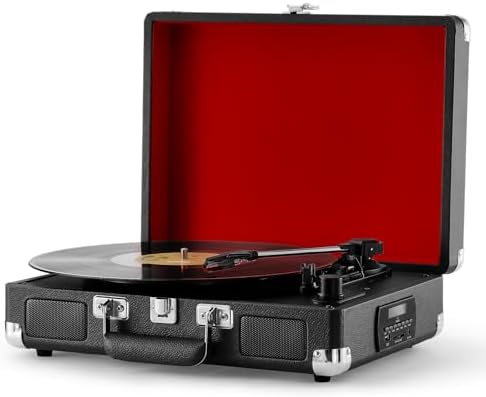 Amazon.com: ORCC Record Player Turntable 3-Speed Bluetooth Suitcase ...