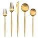 Amazon.com | Matte Gold Silverware Set,BEGEEL 20-Piece Stainless Steel ...