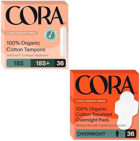 Amazon.com: Cora Organic Feminine Care | Applicator Tampon Multipack ...