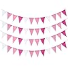 Amazon.com: 48pcs Pink Pennant Banner, Pre-Strung Imitated Burlap Fabic ...