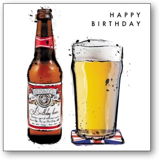 Woodmansterne General Male Birthday Card for Men - Birthday Beer ...