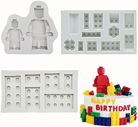 Amazon.com: ICOCONG Building Blocks Cake Decorating Fondant Molds (4Pcs ...