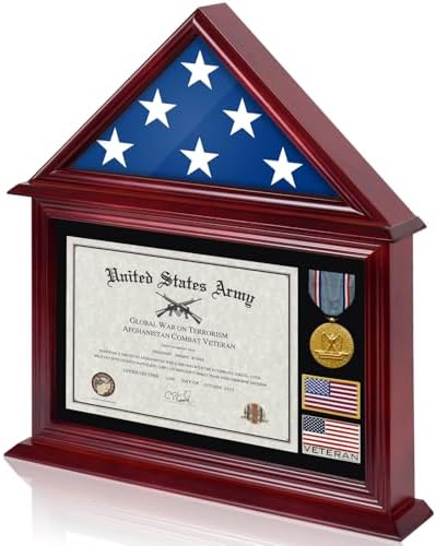 Amazon.com: Solid Wood Flag Certificate Display Case Box with HD ...