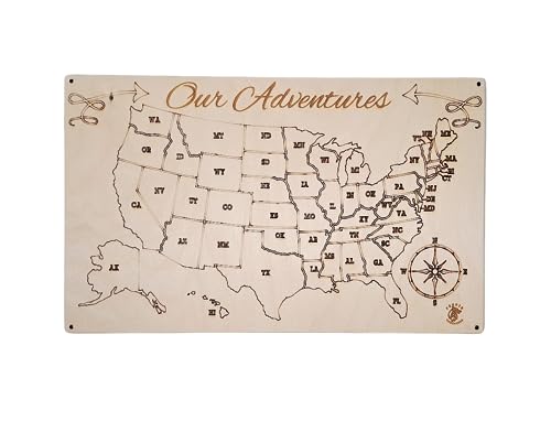 Amazon.com: Color-In States Map - USA Wood Sign - Made in USA - Wall ...