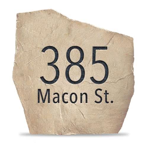Amazon.com: Personalized Modern Address Stone - Address Sign Garden ...