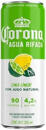 Corona Agua Rifada Lemon-Lime Seltzer Cans 355ml - Pack of 24 : Amazon ...