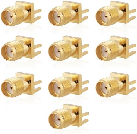 Amazon.com: Ailoocedi 10pcs Brass SMA Female Base Socket Jack PCB Mount ...