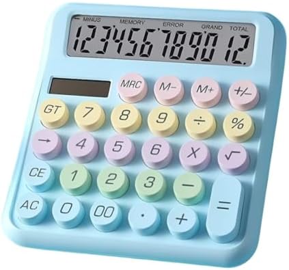 VASTAVYA Candy Color Desktop Calculator – 12-Digit LCD Display | Big ...